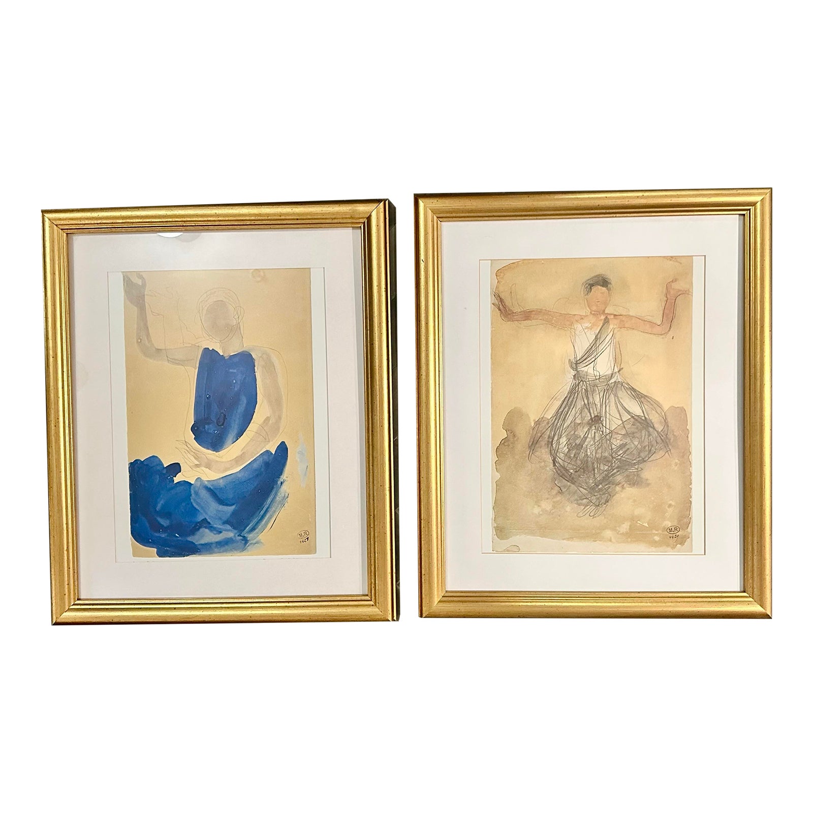 After Rodin Figural Offset Lithographs, a Pair | Chairish
