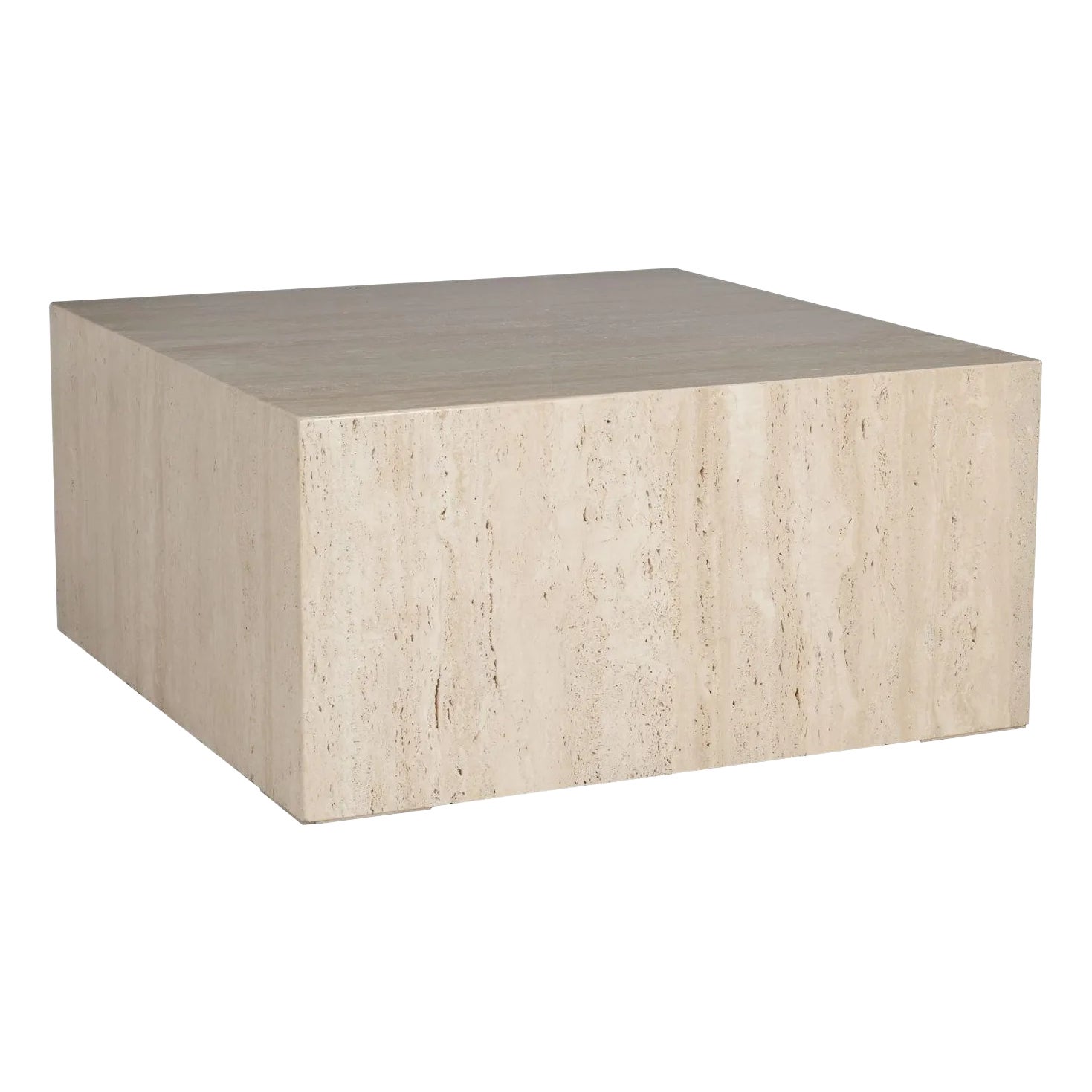Arthur Elrod Travertine Block Cocktail Table | Chairish