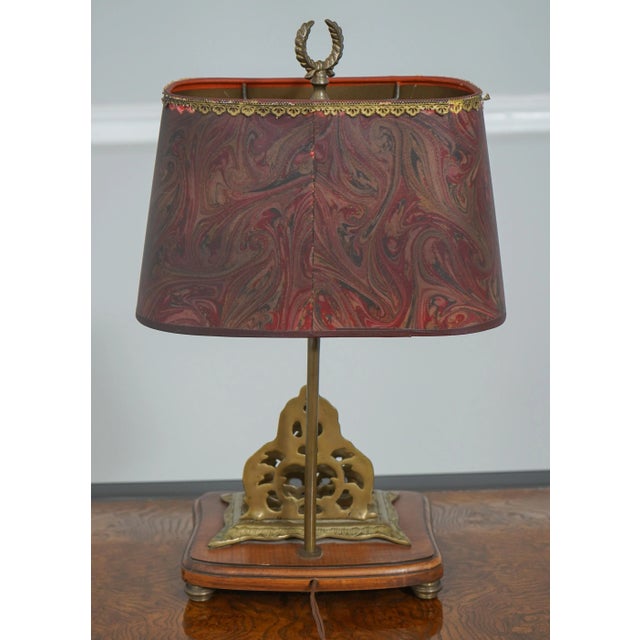 Letter Holder Decorative Desk Lamp W. Shade | Chairish