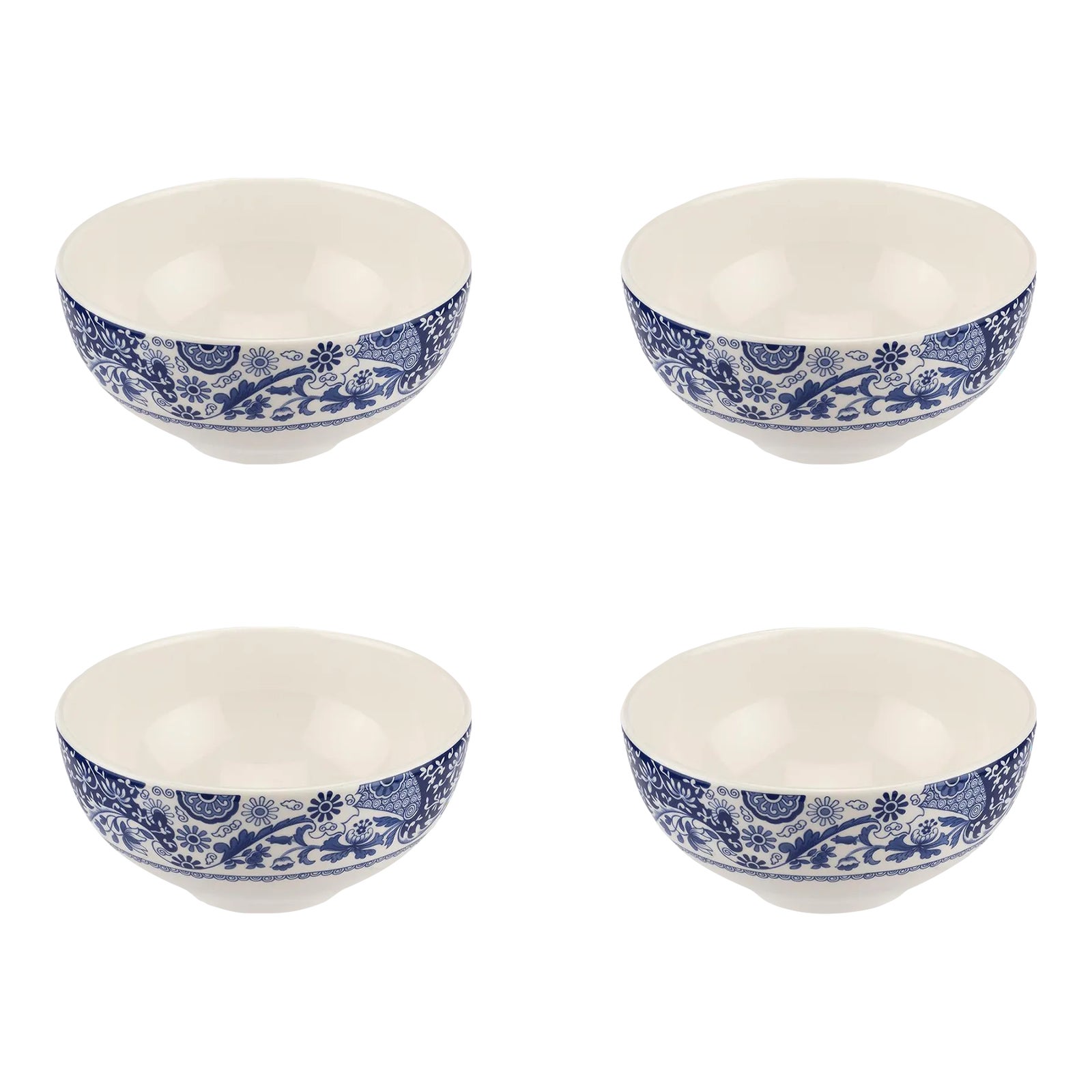Spode Blue Italian Brocato Bowl 6.5" - Set of 4 | Chairish