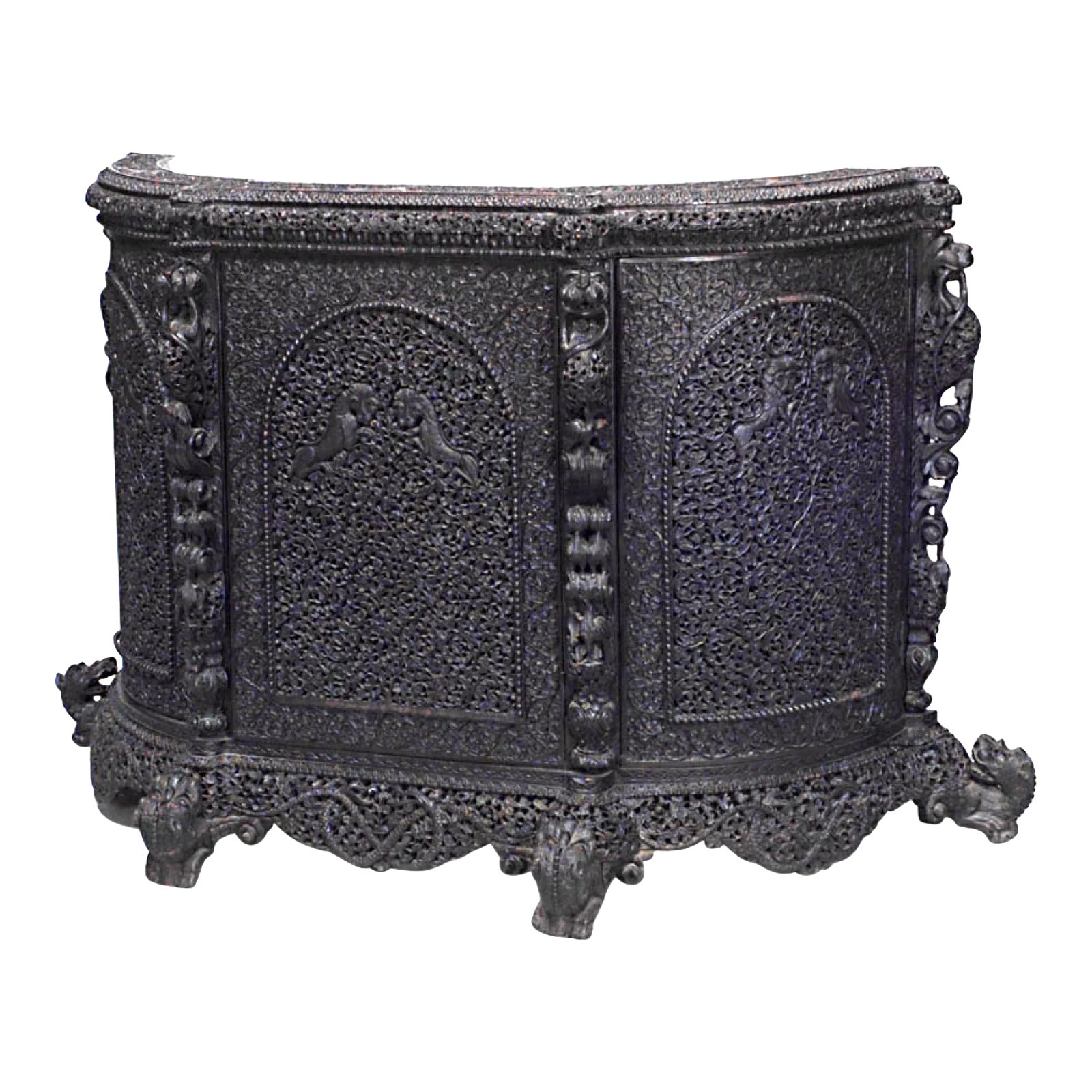 Burmese Rosewood Demilune Sideboard | Chairish