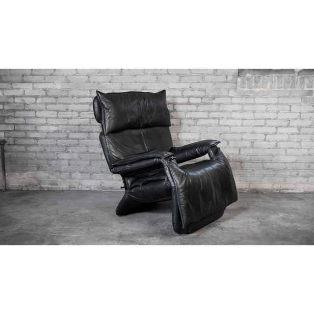 1980s Postmodern Percival Lafer 'Pony' Leather Recliner Chair | Chairish