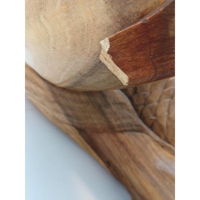Wooden Mermaid Coffee Table with Glass Top | Chairish