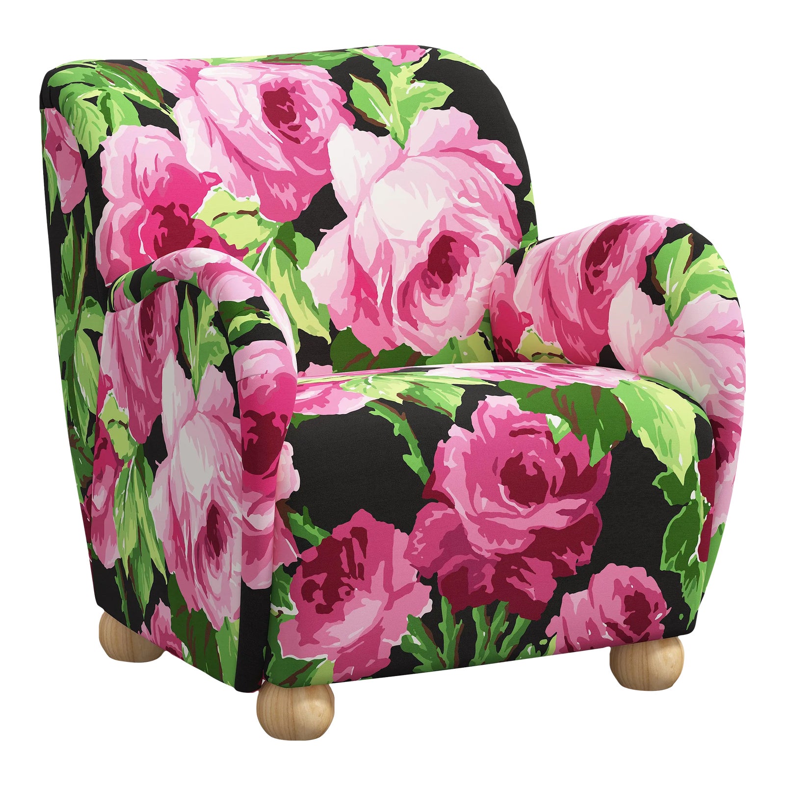 Red from Scalamandre crafted by Cloth & Company Portland Chair, Black ...