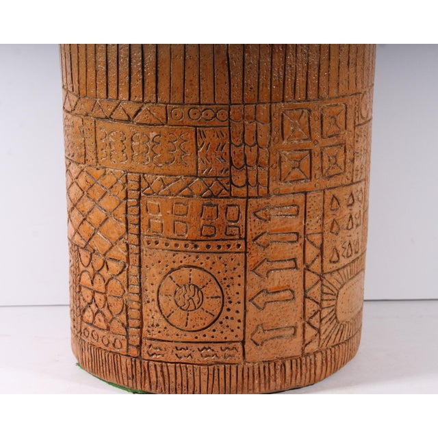 Jim Summers Pottery Vase Canister With Incised Design | Chairish