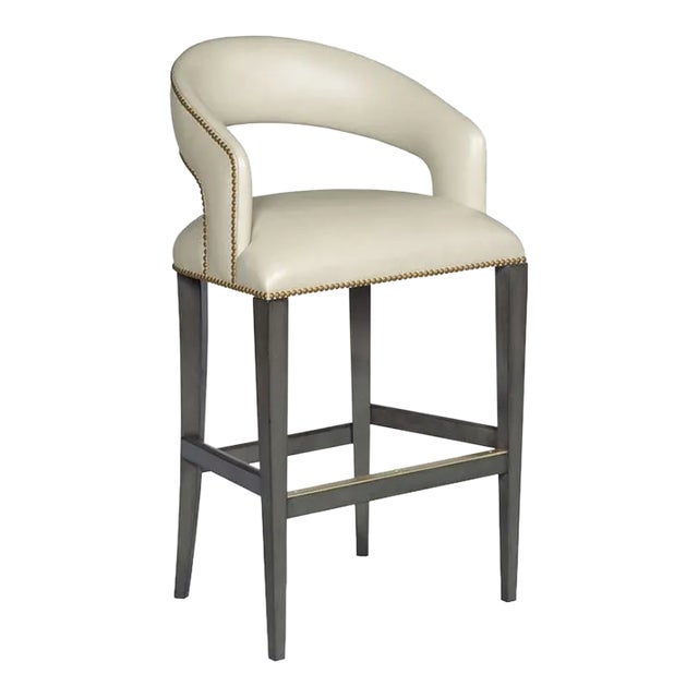 Annabelle Bar Stool, Charcoal Finish | Chairish