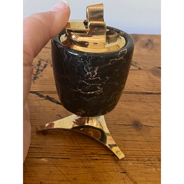 Mid 20th Century Ronson Black Marble Table Top Lighter | Chairish