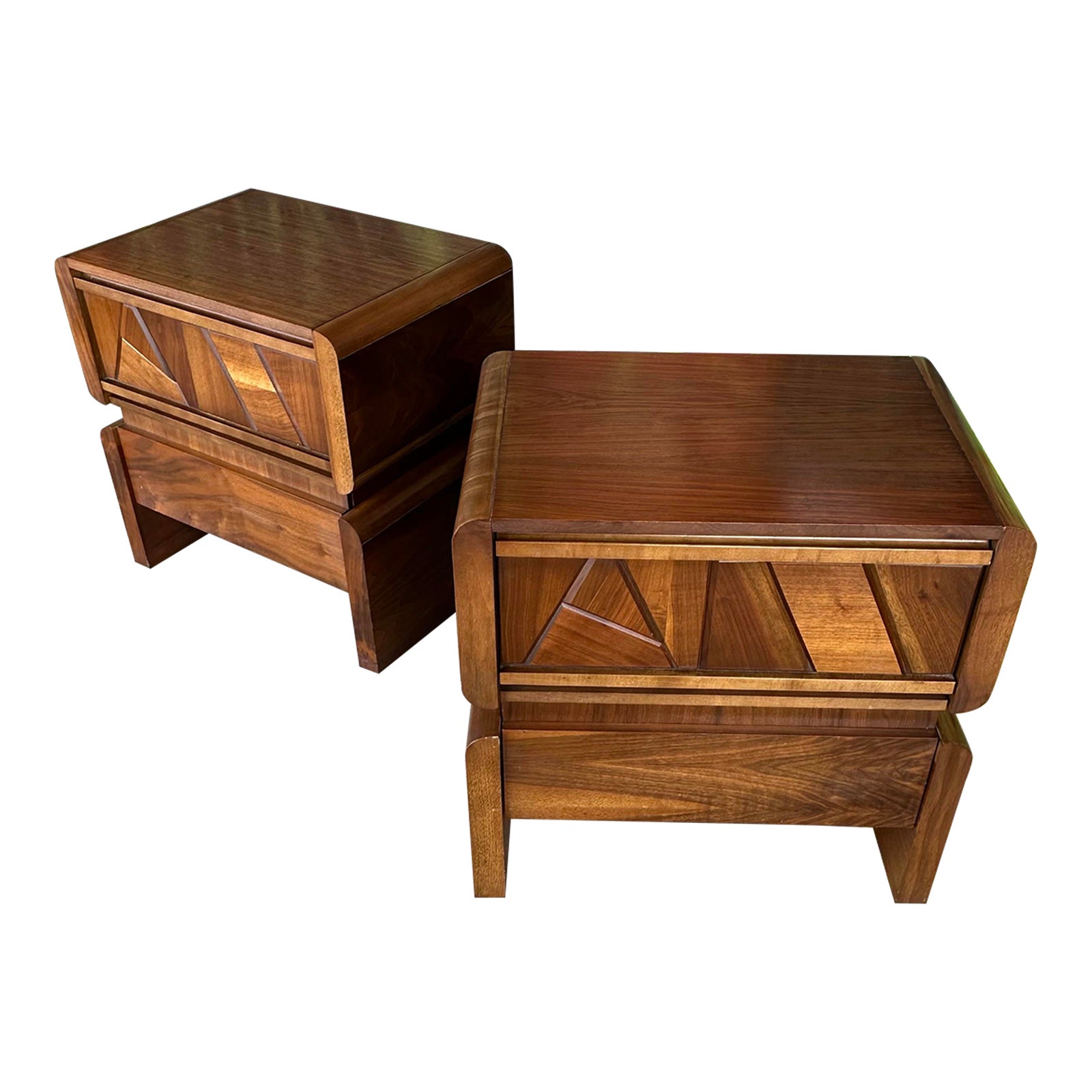 Pair of Topega Brutalist Night Stands | Chairish