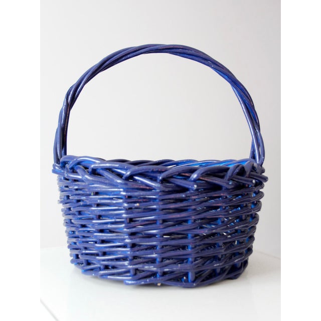 Large Vintage Handle Basket | Chairish