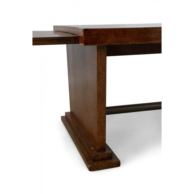 Art Deco Style Burl Wood Two Level Coffee Table | Chairish