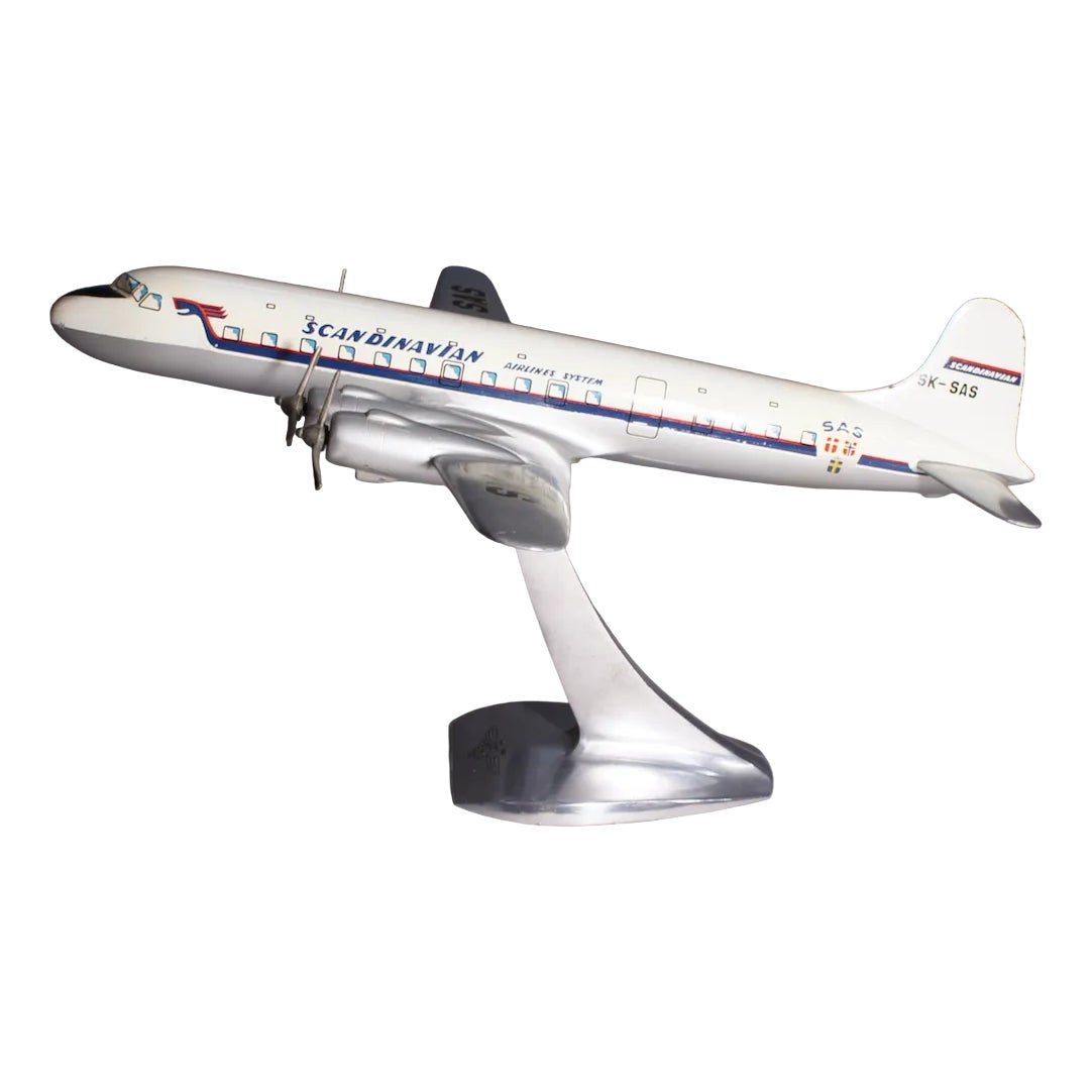 Aircraft Model in Metal of a Sas Dc-6, 1950s | Chairish