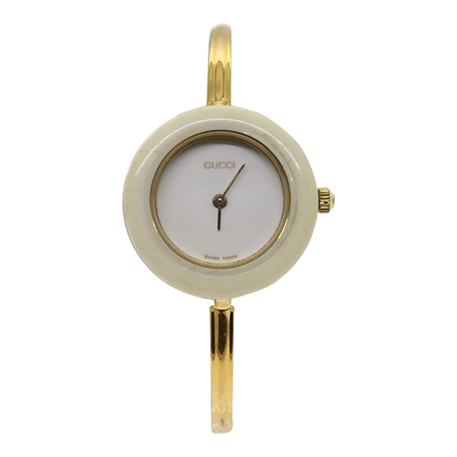 Gucci Watches Gold Tone White Auth Am5459 | Chairish