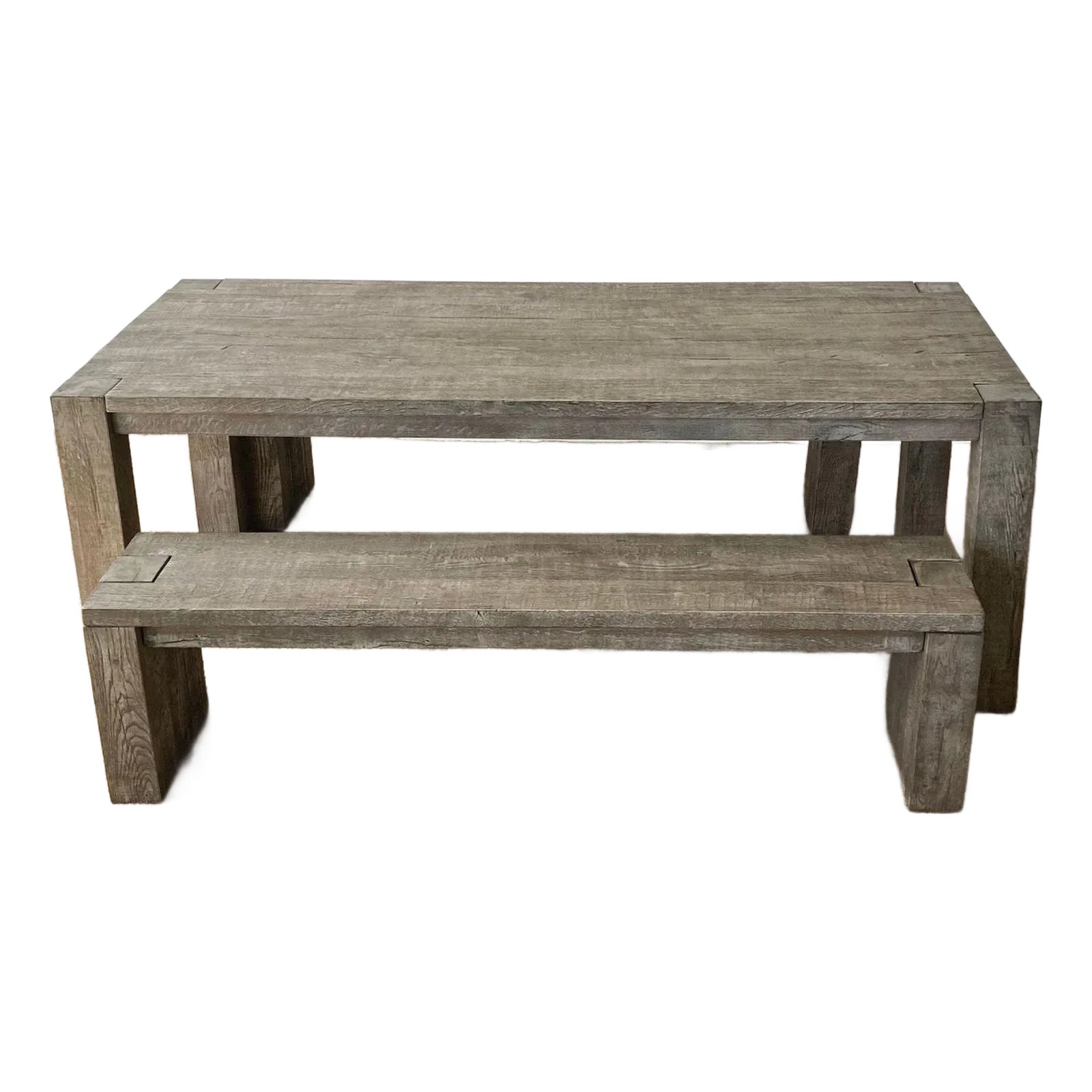 Restoration Hardware Reclaimed Oak Parsons Dining Table and Benches ...