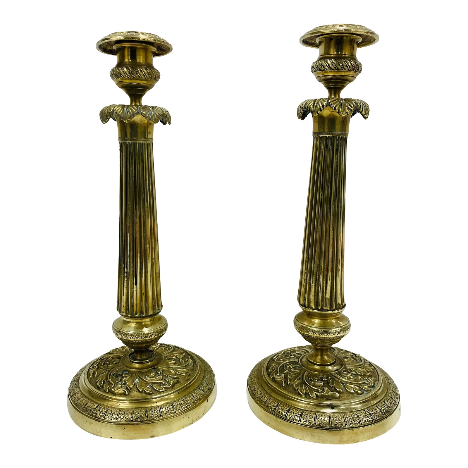 Pair of Early 19th Century Napoleon I Period Candle Sticks | Chairish