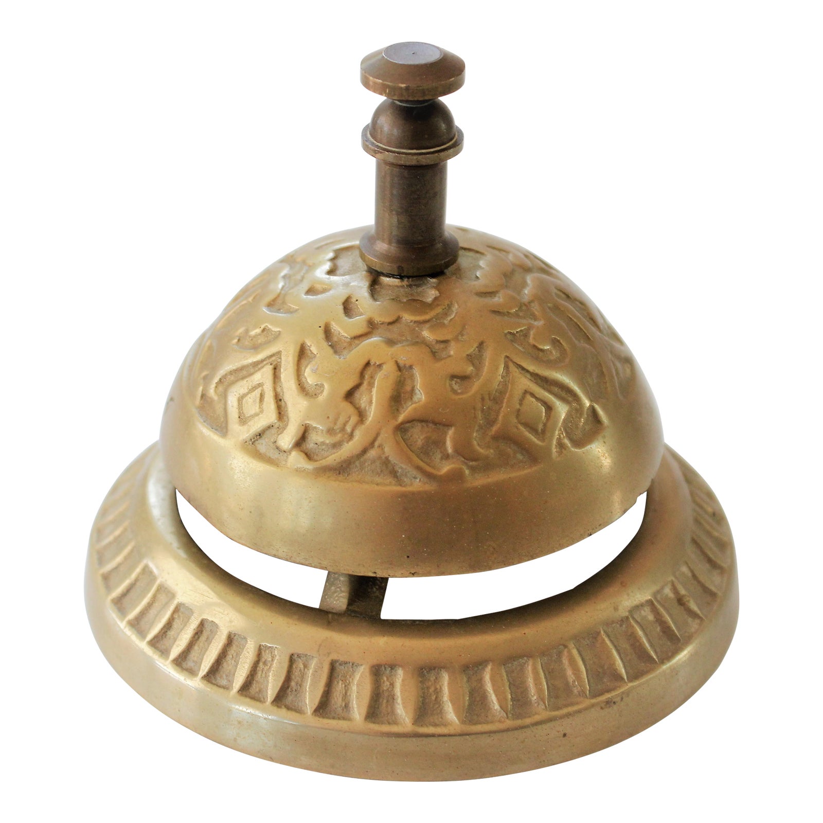 Antique Brass English Mercantile Service Bell | Chairish