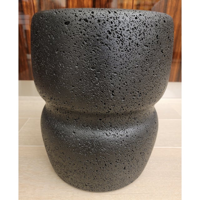 Christian Liaigre Cerro Lava Stone Indoor / Outdoor Side Table | Chairish