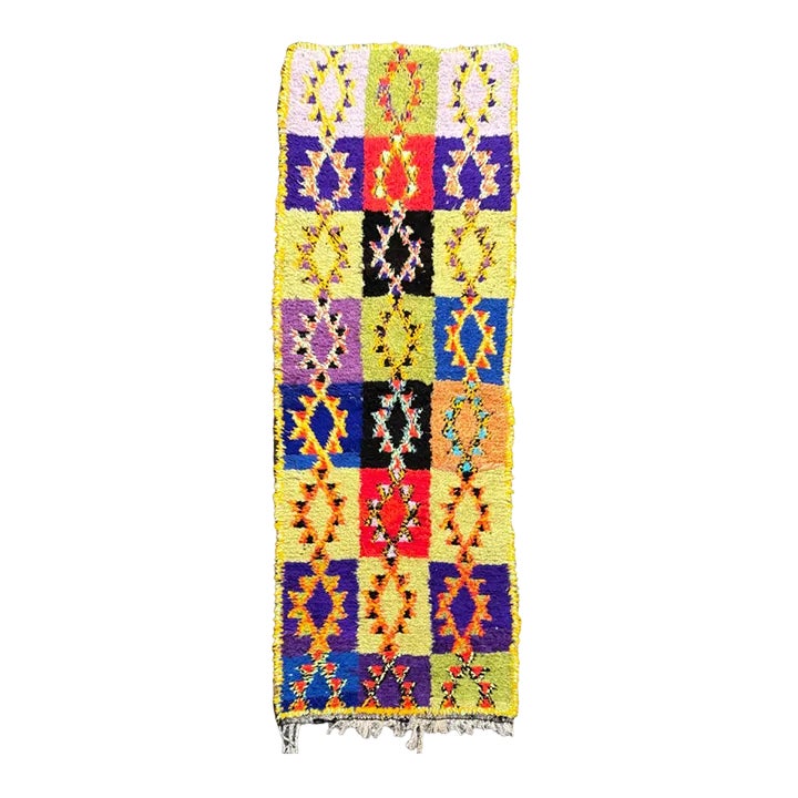 Moroccan Berber Colorful Vintage Handmade Rug | Chairish