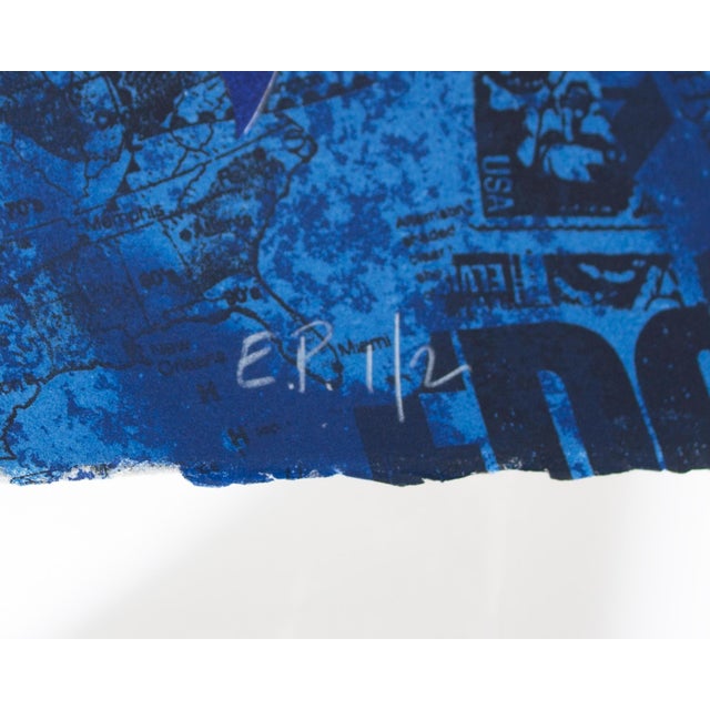 1993 “Sea Level” Lithograph and Collage Signed by Richard Kalina | Chairish