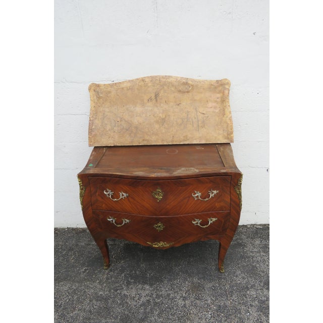French Marble Top Bombay Serpentine Inlay Commode Dresser Bathroom ...