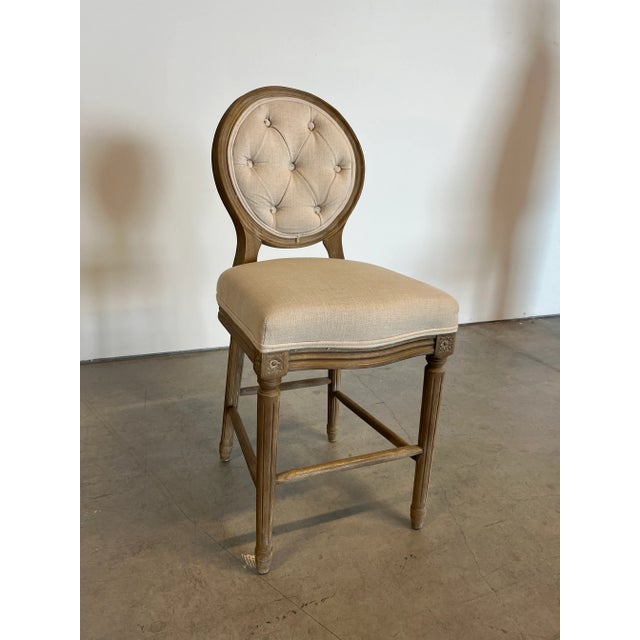 Four Hands Upholstered French Style Counter Stools - Set of 4 | Chairish