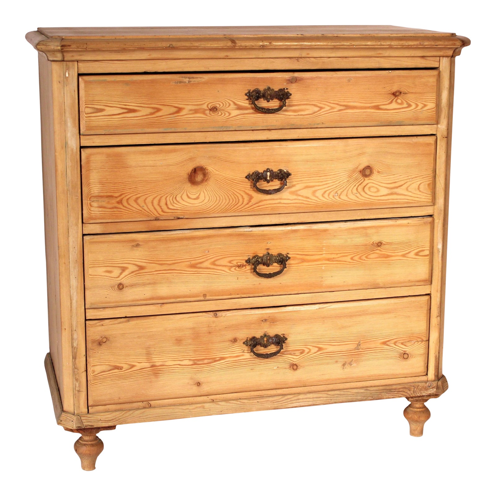 Antique Stripped Pine Chest of Drawers | Chairish
