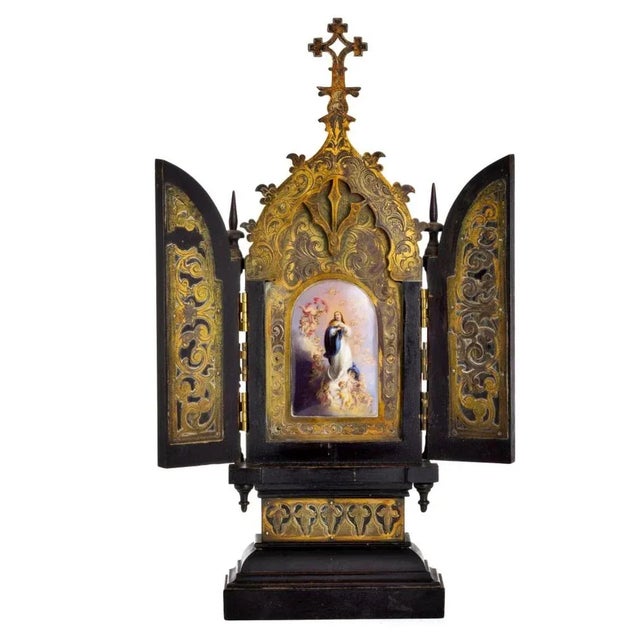 Italian Our Lady of the Assumption Triptych, 19th Century | Chairish