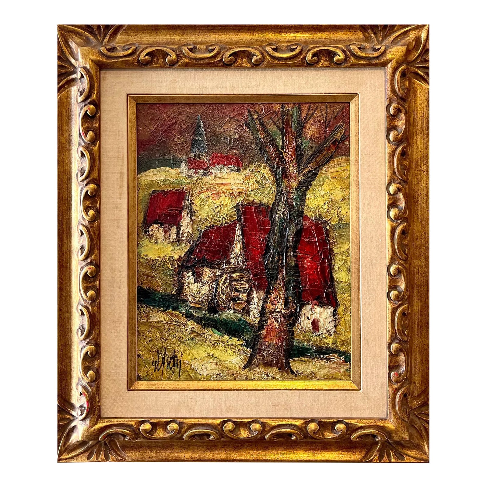 Henri d'Anty, French Modernist, Oil Painting Expressionist Village Farm ...
