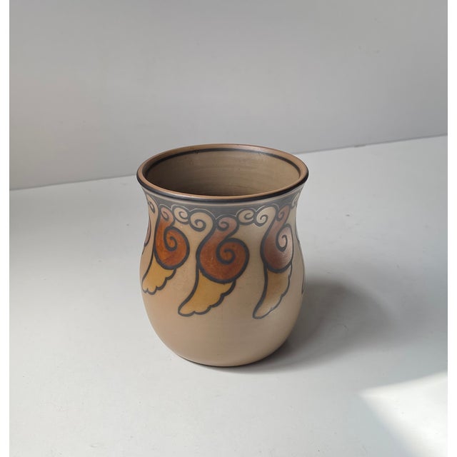 Art Deco Ceramic Vase with Hand-Painted Snails by L. Hjorth, 1940s ...