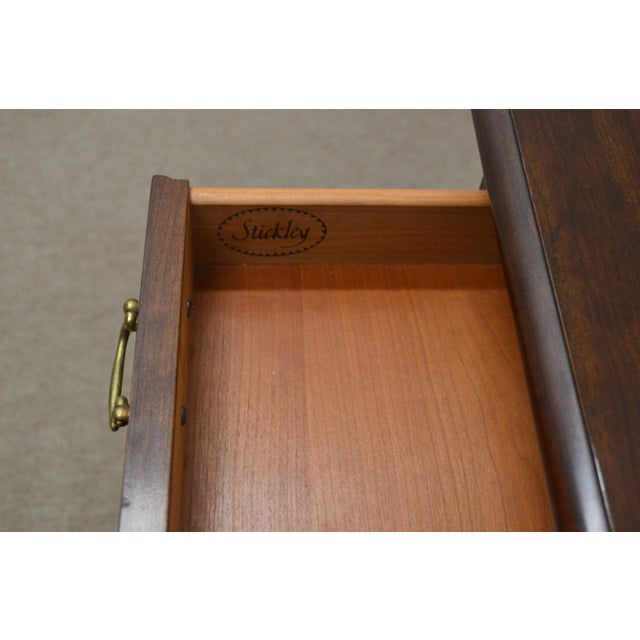 Stickley Anniversary Cherry Console Table With 2 Benches | Chairish