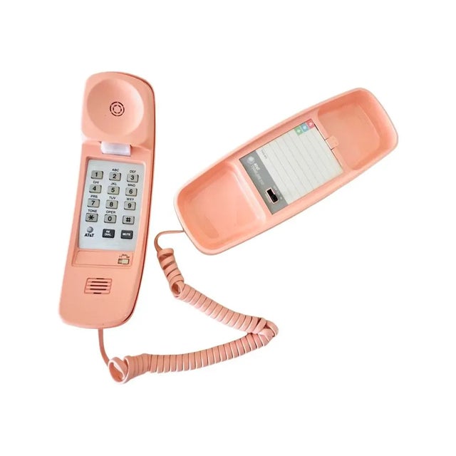 1980s Pink Touchtone Phone Desk or Mural | Chairish