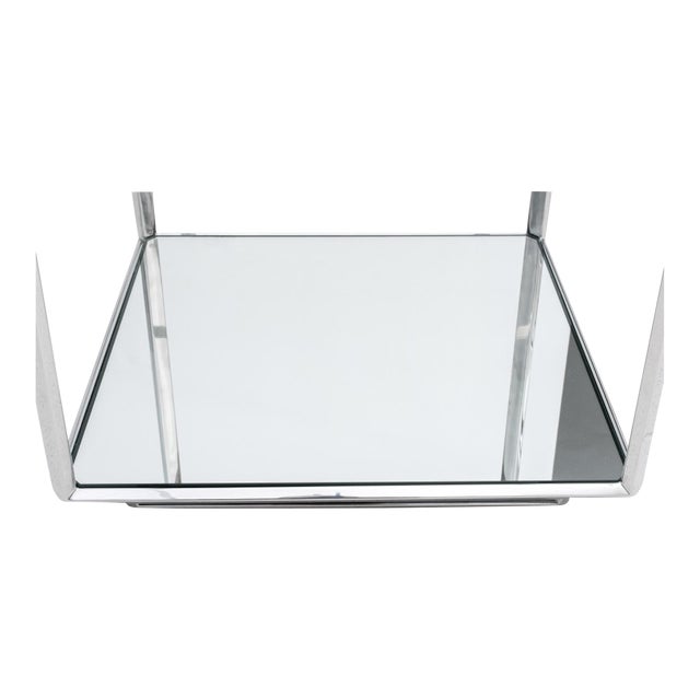 Modern Minimalist Cube Chromed Metal Side Table | Chairish