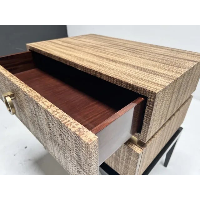 Raffia Nightstand | Chairish