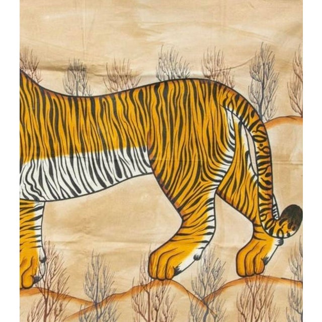 Folk Tiger Painting on Canvas,Tiger Original Artwork | Chairish