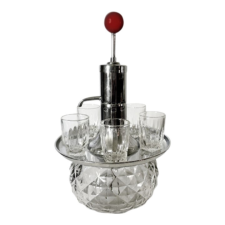 Vintage Mid Century Merry Go Round Liquor Shot Dispenser Decanter - 6 ...