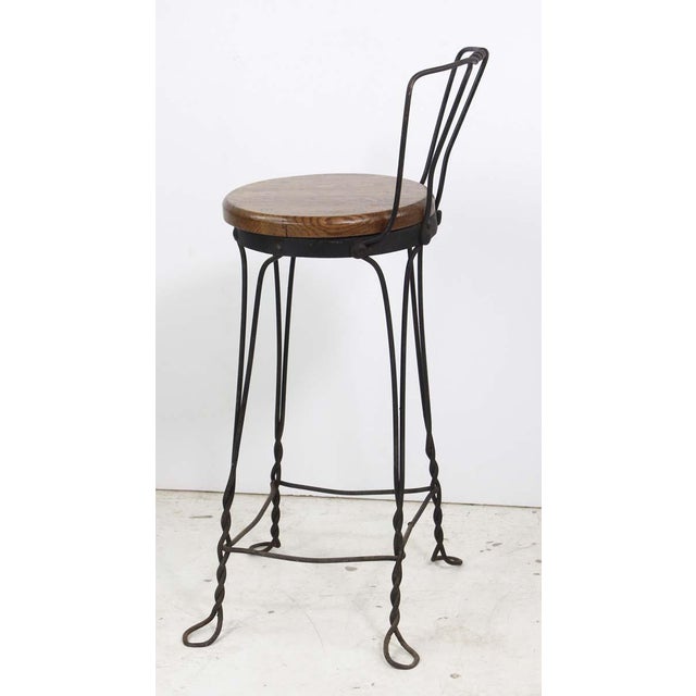 Restored Vintage Wrought Iron Counter Stool | Chairish