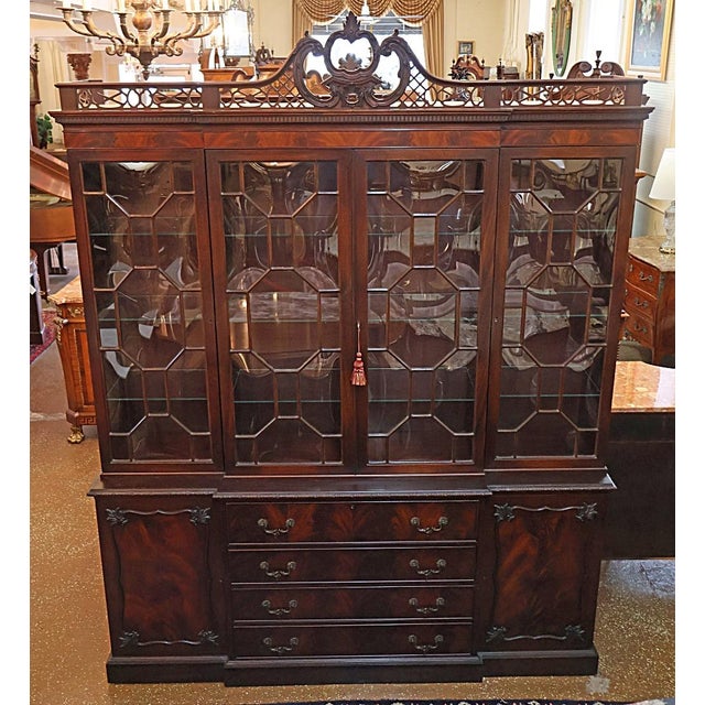 Early 20th Century Robert Irwin Mahogany China Cabinet Bookcase ...