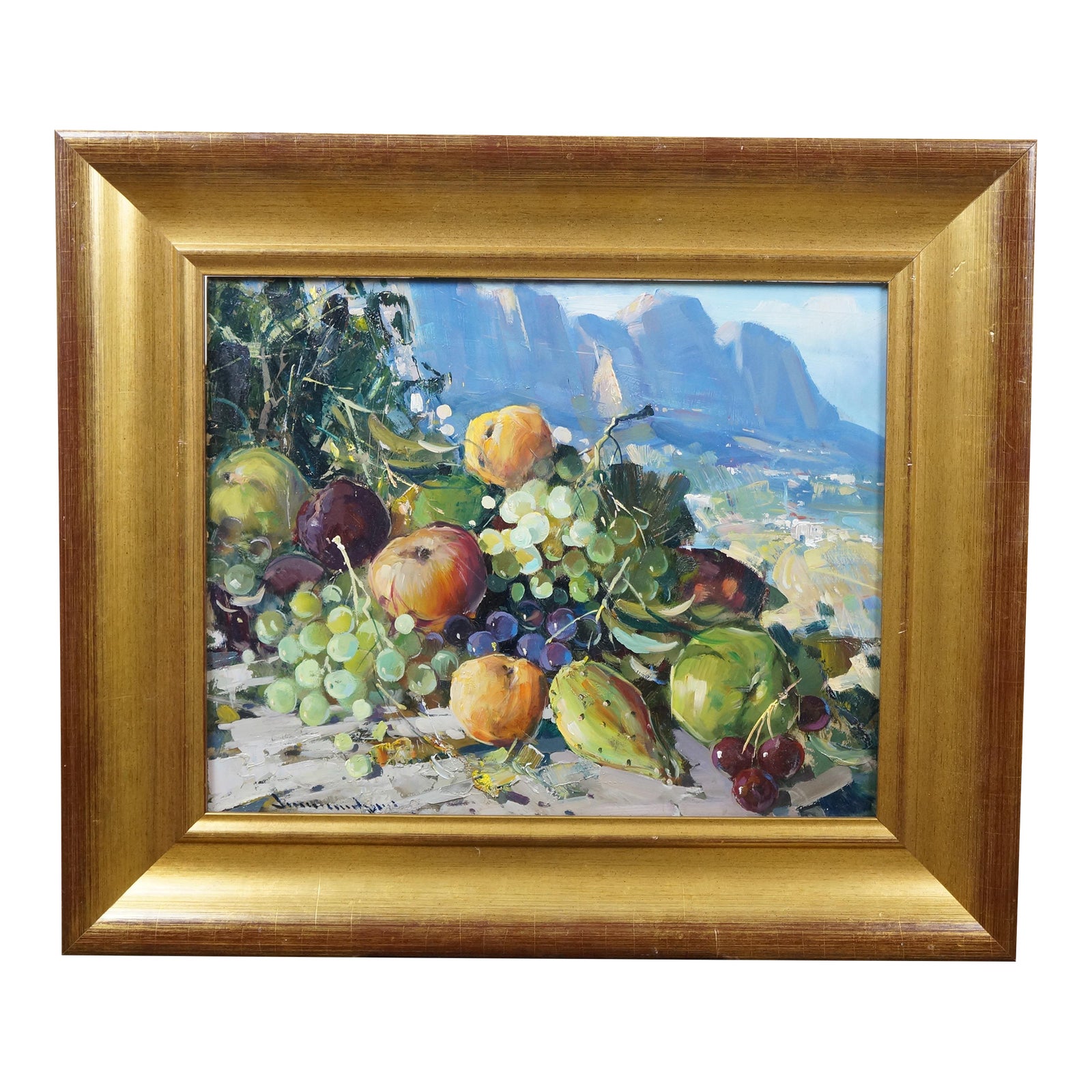 1970s Vincenzo Aprile 'Natura Morta' Italian Still Life Painting Fruit ...