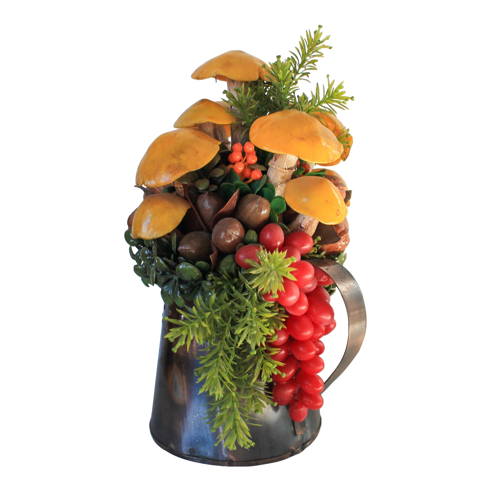 Vintage Kim Originals Mushroom Fruit Nuts Greenery Centerpiece W ...