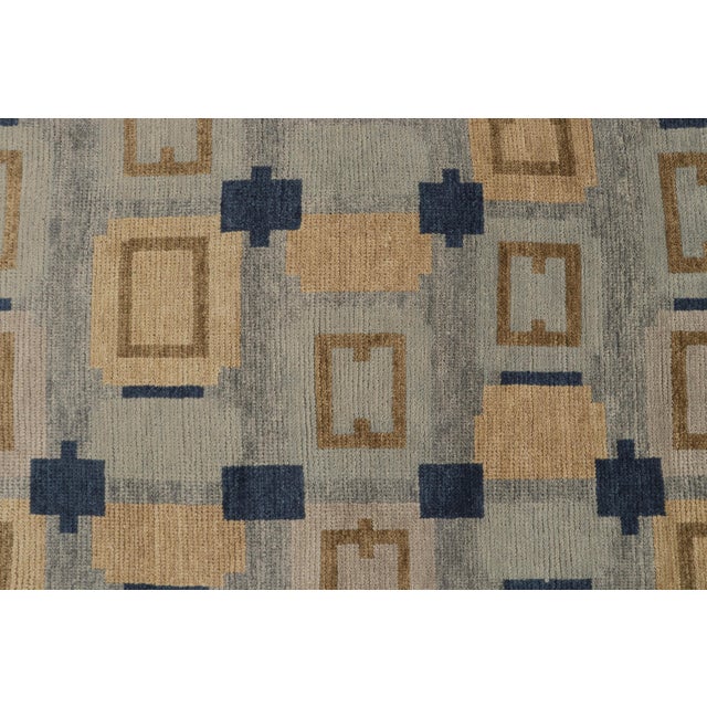 2010s Rug & Kilim’s Scandinavian Style Rug in Blue, Brown & Gray ...