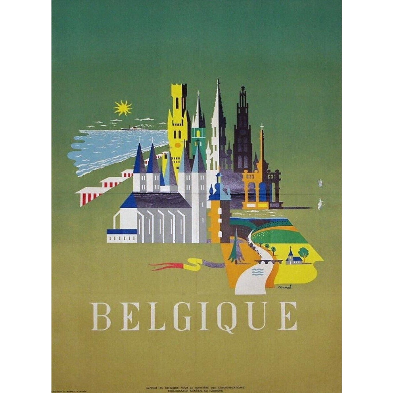 1950 Belgium Conrad Poster | Chairish