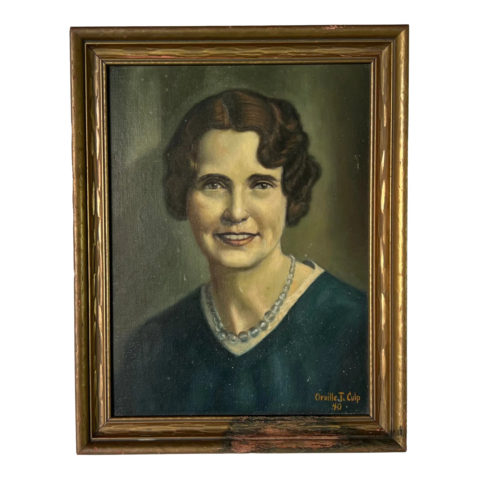 1940's Orville T. Culp Oil Female Portrait Painting | Chairish