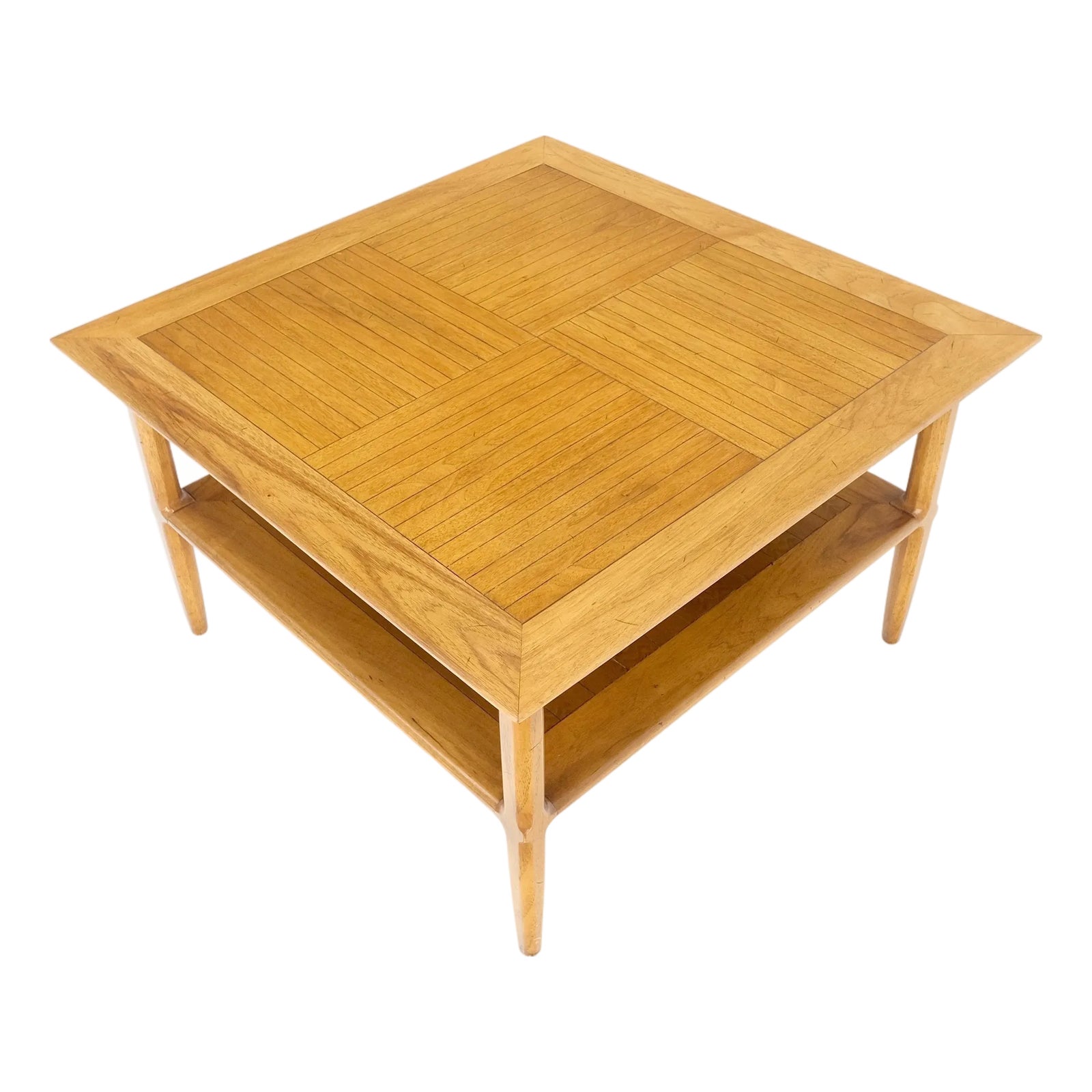Tomlinson Blond Two Tier Large 32x32 Square Side End Occasional Table ...