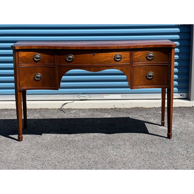 1980s Vintage Mahogany Serpentine Sideboard by Paine Furniture Boston ...