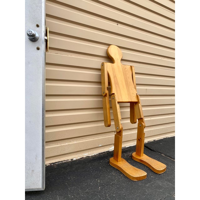 Life Sized Pine Human Form Figure Sculpture | Chairish