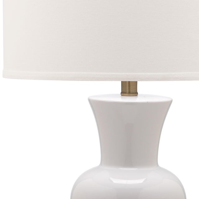 30 Inch H Column Table Lamp in White - a Pair | Chairish