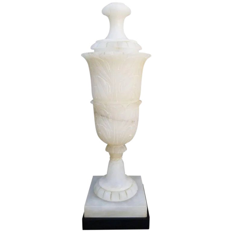 Large-Scale Alabaster Table Lamp | Chairish