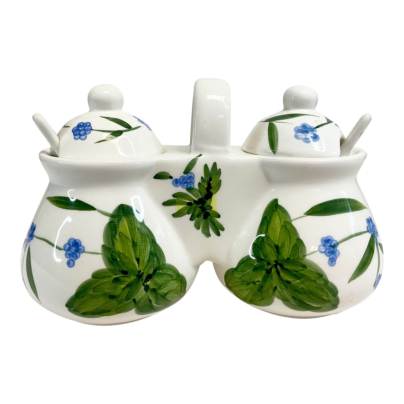 1950s Mid-Century French Style Double Well Jam Jar | Chairish