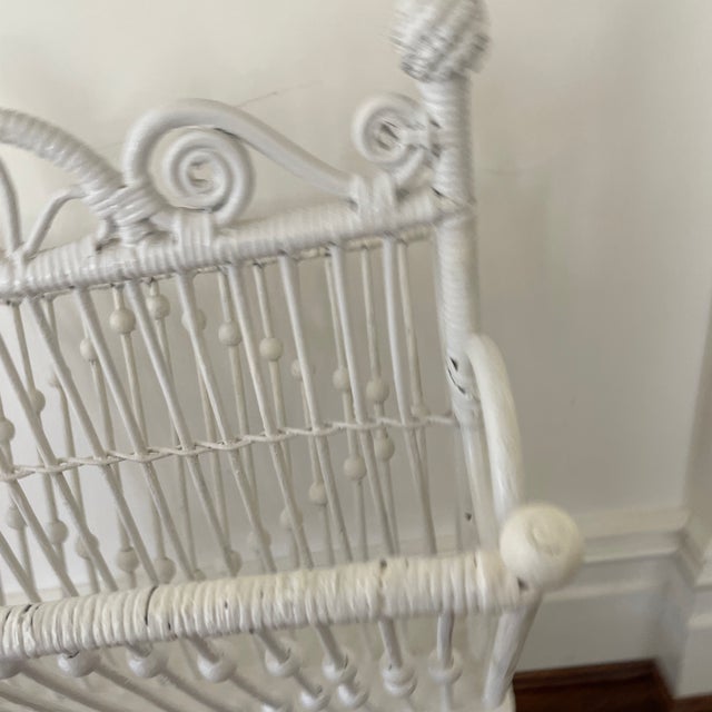 Victorian Wicker Ornate Tiered Beaded Magazine Rack | Chairish