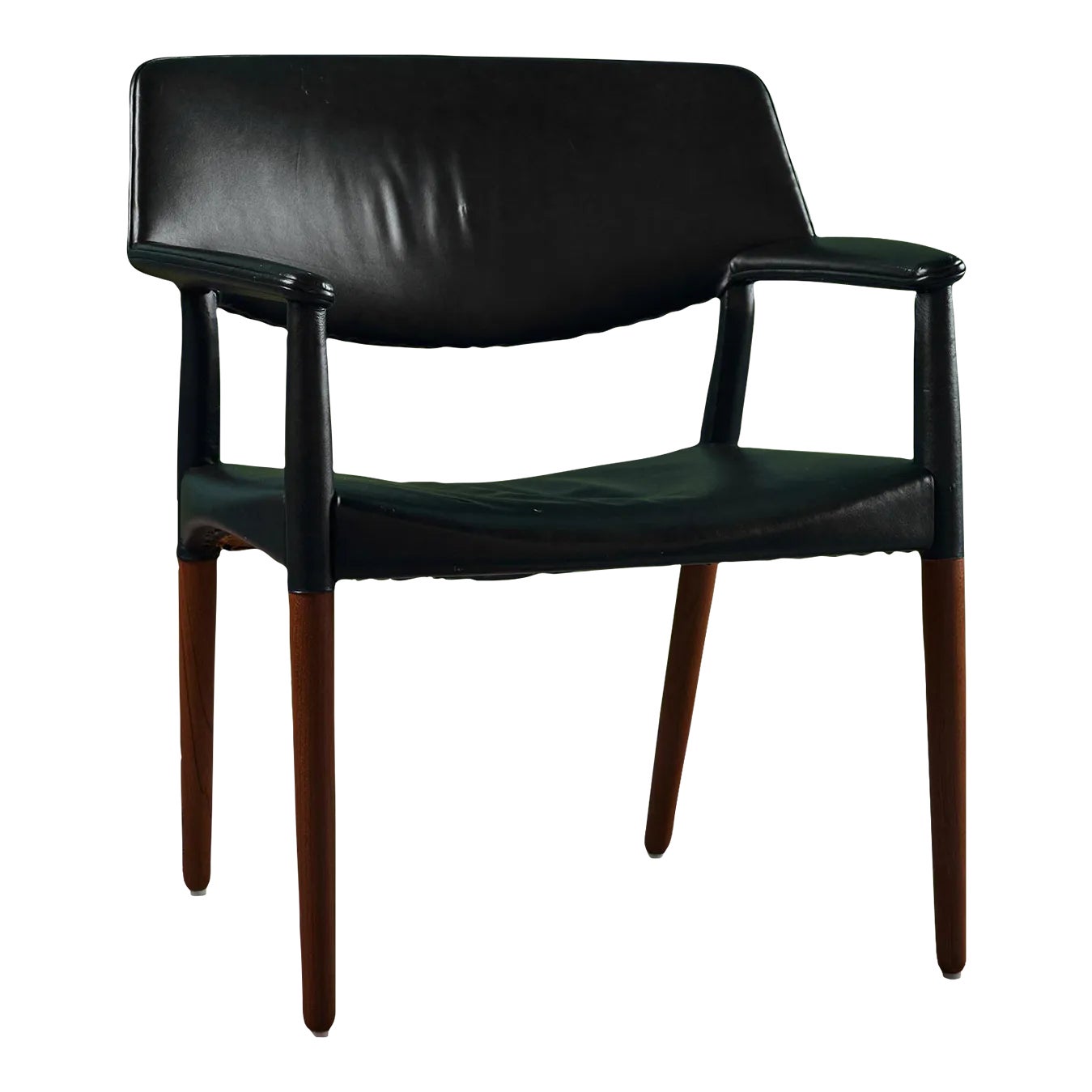 Ejner Larsen & Aksel Bender Madsen Leather Wrapped Teak Chair for Willy ...