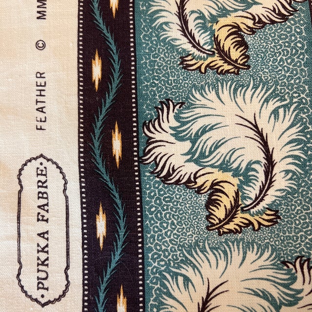 High End Designer Nicole Fabre Pukka Fabre Feather Linen Fabric Remnant ...